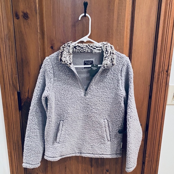 Abercrombie & Fitch | Tops | Abercrombie Fitch Half Zip Sherpa Pullover Nwt | Poshmark